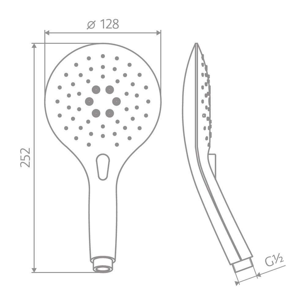 HSK Design-Handbrause AquaSwitch Rund mit 3 Strahlarten